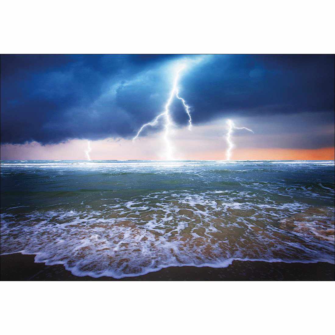 Lightning Beach Standard Canvas Art | Urban Interiors