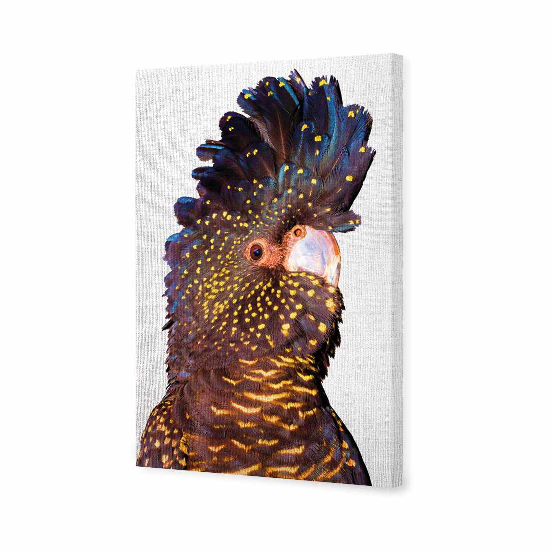 Black Cockatoo Front, Linen Standard Canvas Art | Urban Interiors